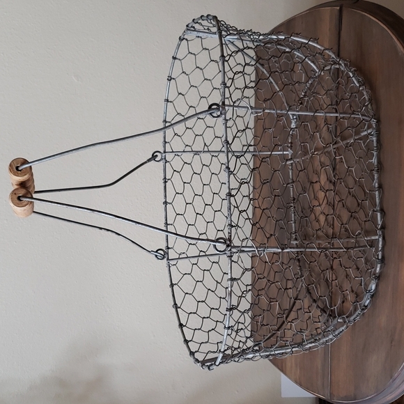 Accents | Oval Wire Basket With Wooden Handles | Poshmark